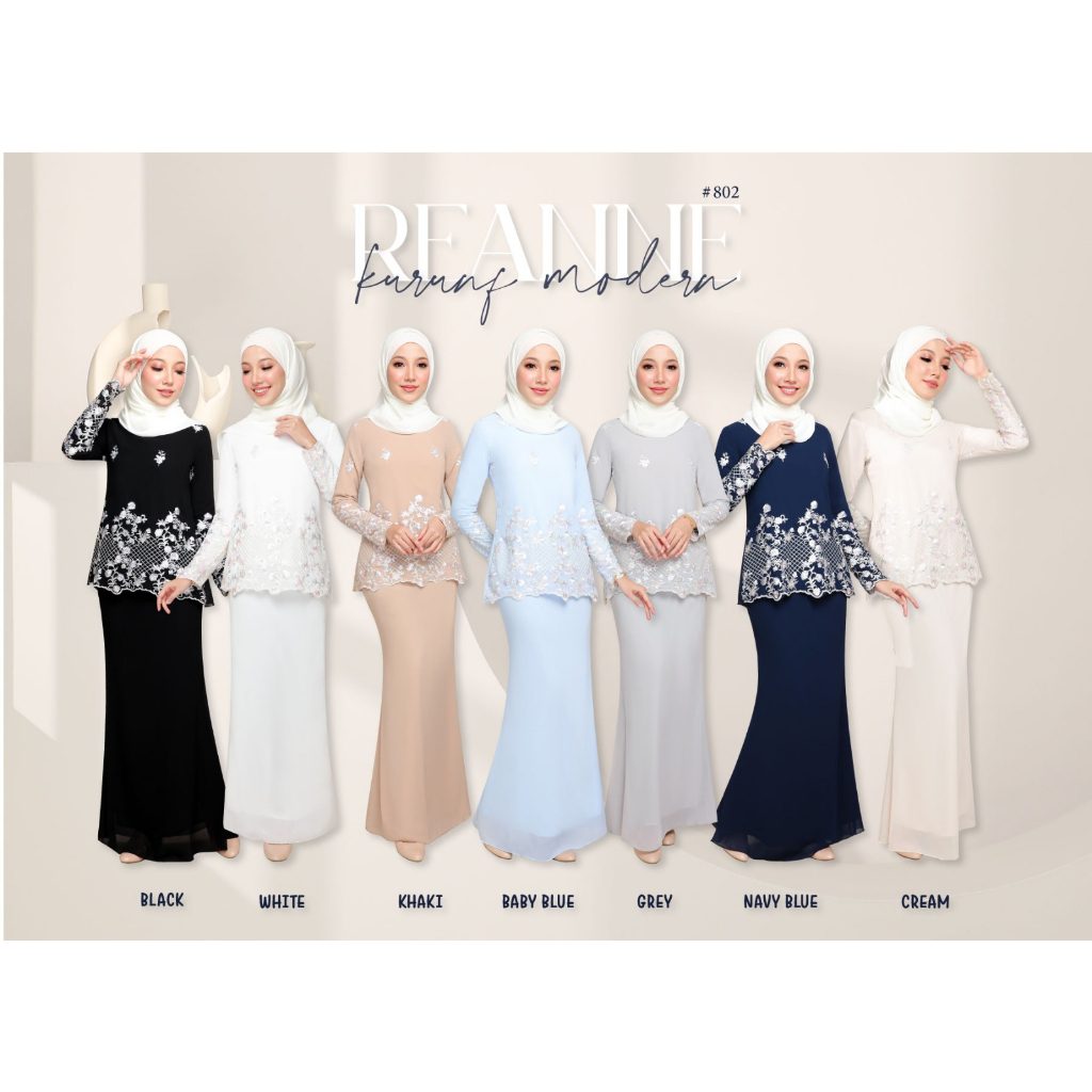 CHICCHOC l REANNE KURUNG MODEN 802 BAJU RAYA READY STOCK | Shopee Malaysia