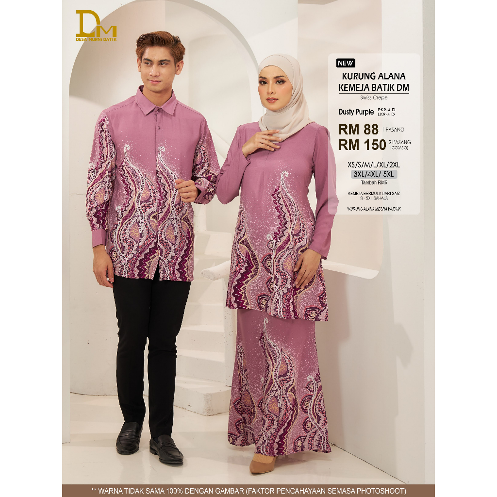 BAJU KURUNG BATIK ALANA DAN KEMEJA BATIK DM-CREPE-SAIZ XS-2XL-READY ...