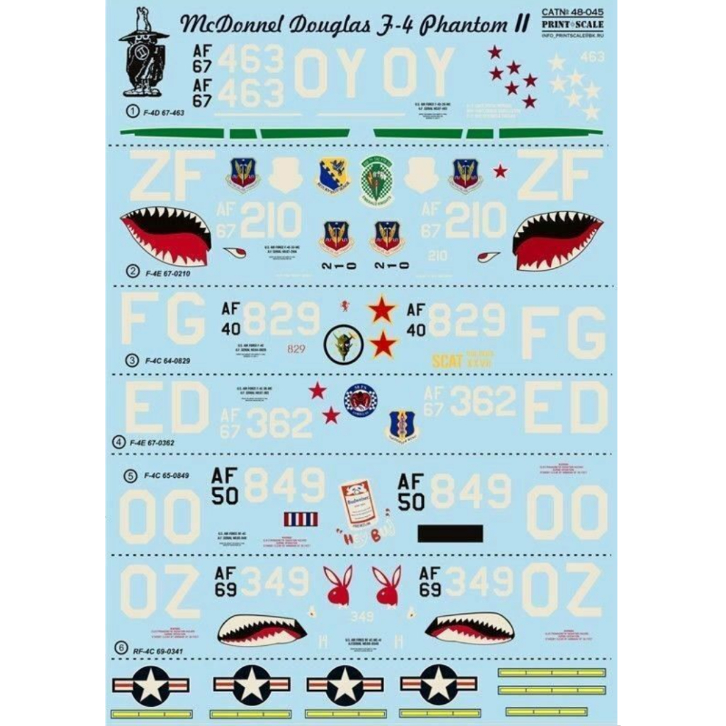 1/48 F-4C Phantom II Vietnam Mig Killer Decals Print Scale 48-045 ...