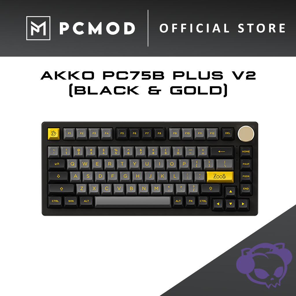AKKO PC75B PLUS v2 Fully Assembled | Mechanical Keyboard | Black & Gold ...