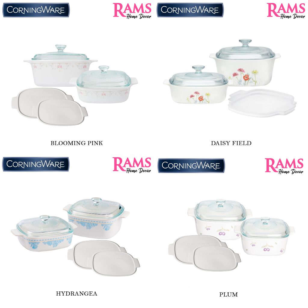 Corningware 6 Pcs Meal Maker Casserole Set with Glass Lids & Plastic ...