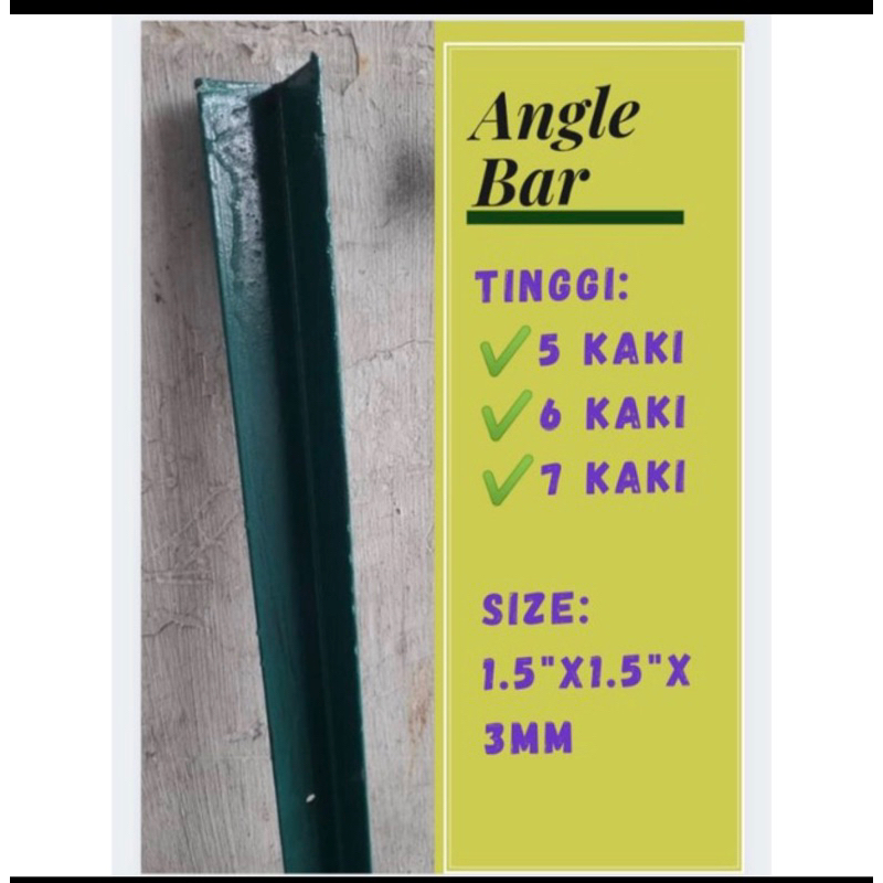 Angle Bar Pagar Hijau 7 Kaki | Shopee Malaysia