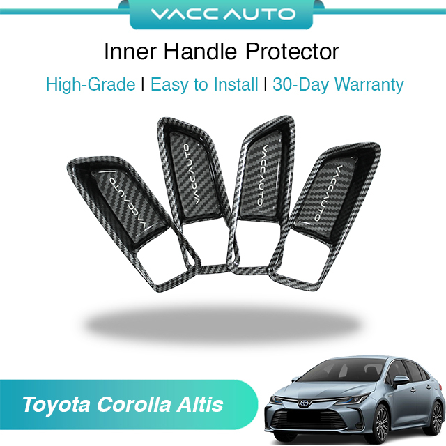 VACC AUTO Interior Decoration Inner Handle Protector Carbon Fiber ...
