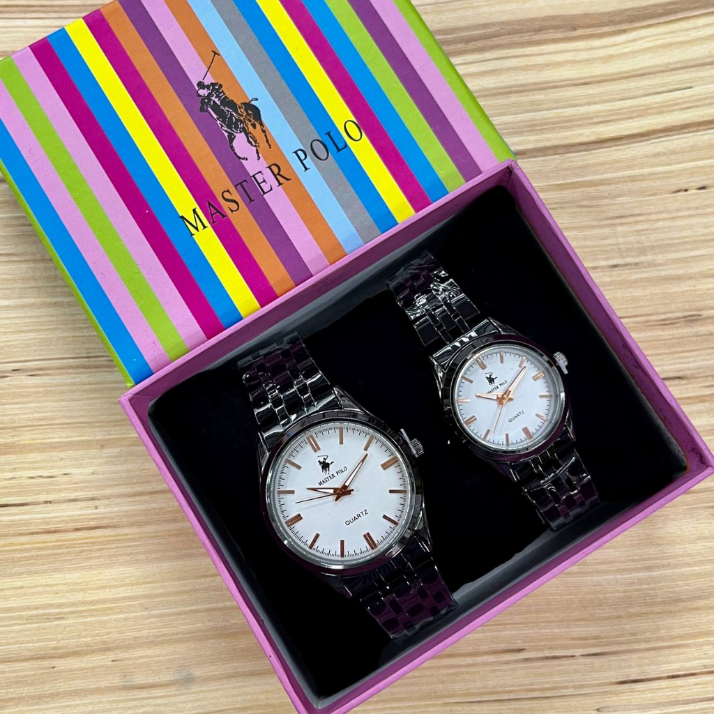 Original Master-Polo Watch Couple set Men & Women Stainless Steel Watch ...