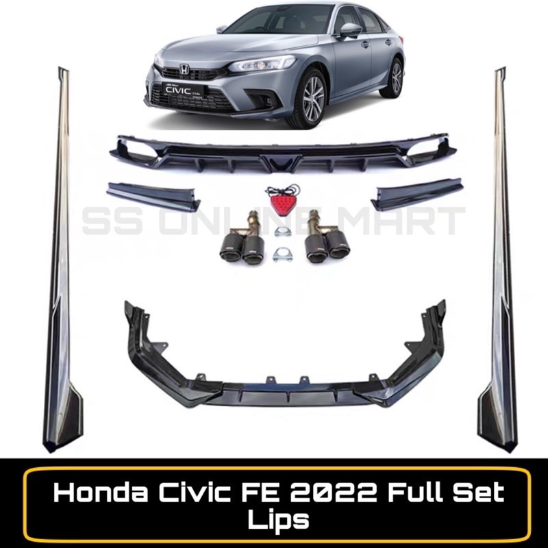 Honda Civic FE 2022 Civic FE Facelift 2025 Car Diffuser Front Lip Side ...