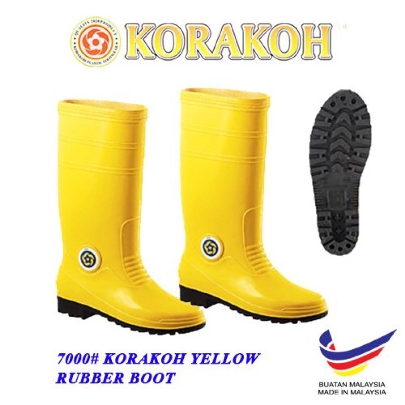 Yellow Boots /Waterproof Rubber Shoes /Kasut Boot Lelaki /Boot Kebun ...