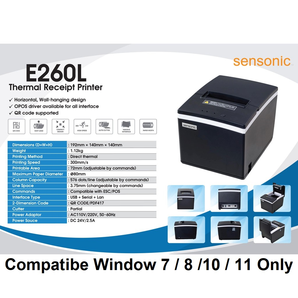 SENSONIC E260L / AIYIN AN803 (USB+SERIAL RS232+LAN) THERMAL RECEIPT PRINTER | Shopee Malaysia