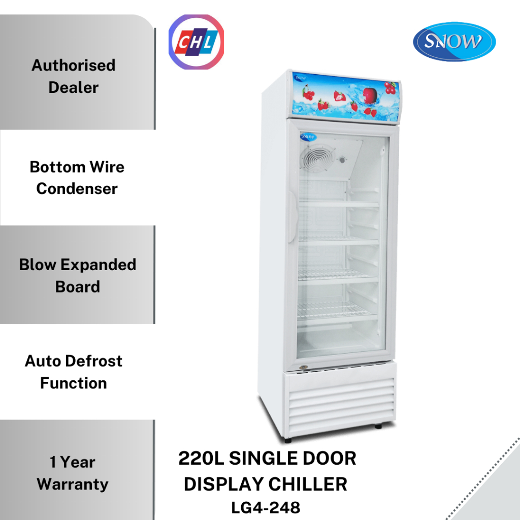 SNOW SINGLE DOOR DISPLAY CHILLER 220L [LG4-248] / 350L [LG4-348] - SNOW ...
