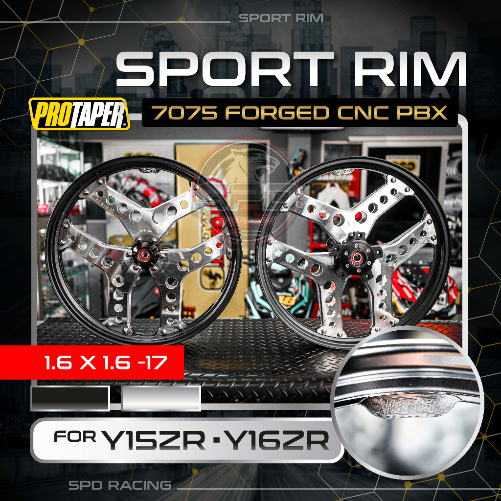 Sport Rim (7075 Forged CNC PBX)(1.6 x 1.6-17) Protaper for Y15ZR/Y16ZR ...