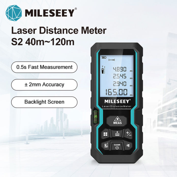 MILESEEY 100M Laser Rangefinder Smart Digital Measurement Tool Range Finder High Precision LCD Display laser measurement Shopee Malaysia