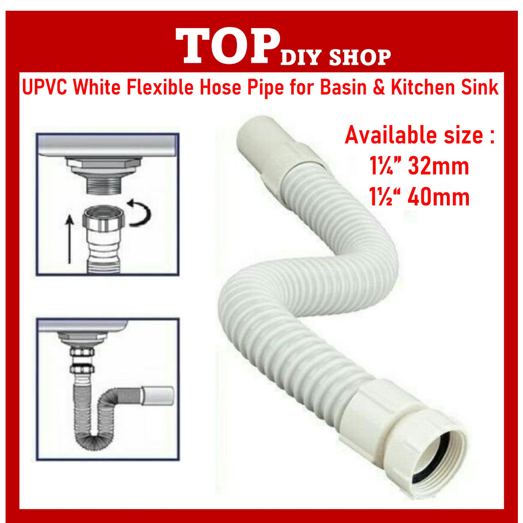 PVC Flexible Bottle Trap for Bathroom Basin (1 1/4") or Kitchen Sink (1 ...