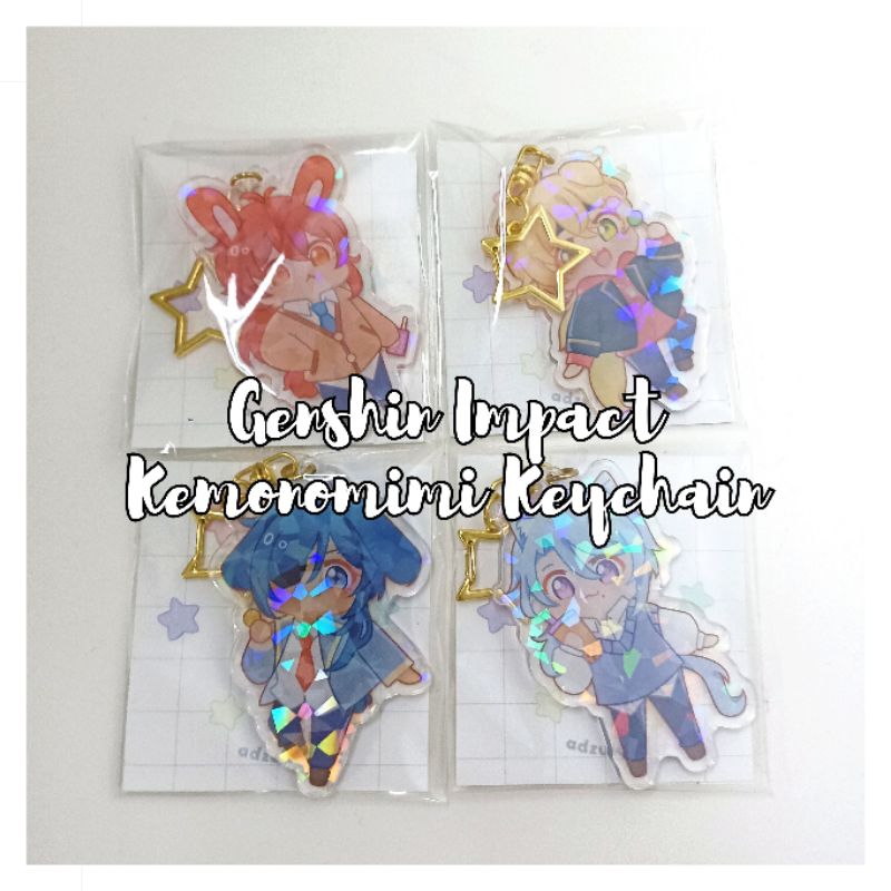 [CLEARANCE] Genshin Impact Diluc Kaeya Ayato Thoma Kemonomimi Keychain ...