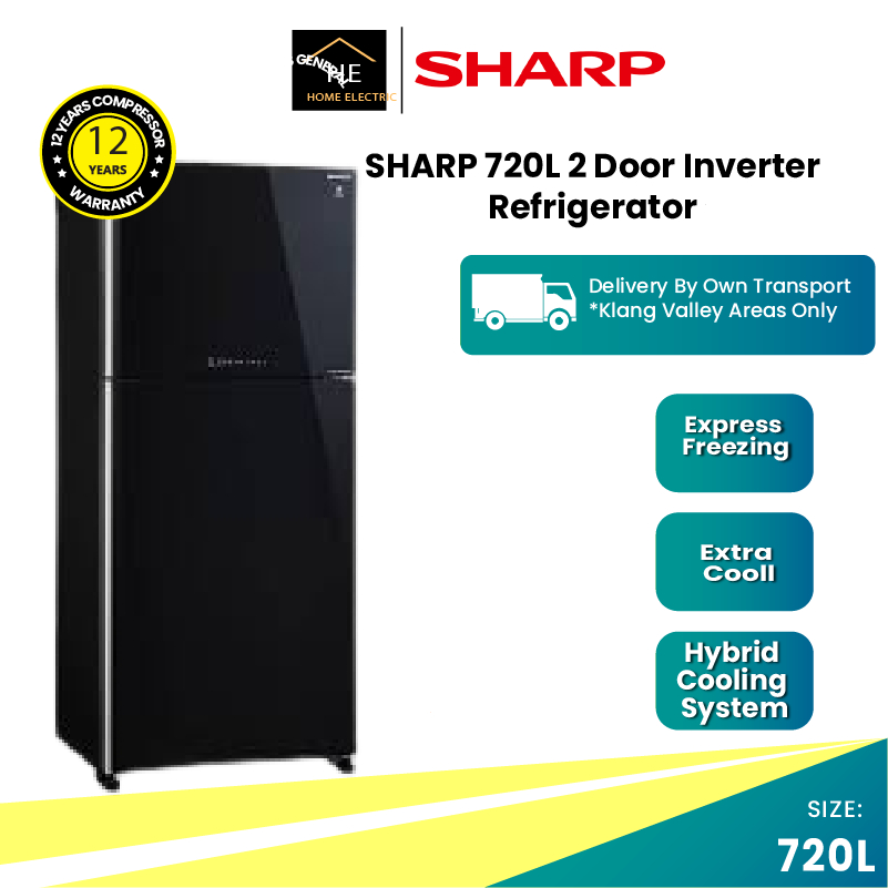 SHARP 720L 2 Door Inverter Refrigerator Fridge SJP882MFGK Peti Ais Peti ...