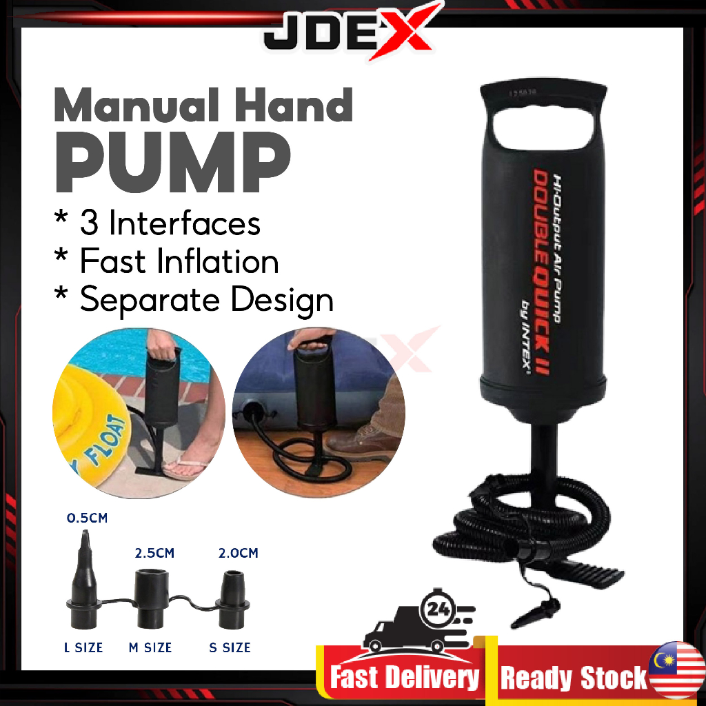 JDEX INTEX Original Portable Hand Pump For Inflatable Item Pam Tangan ...