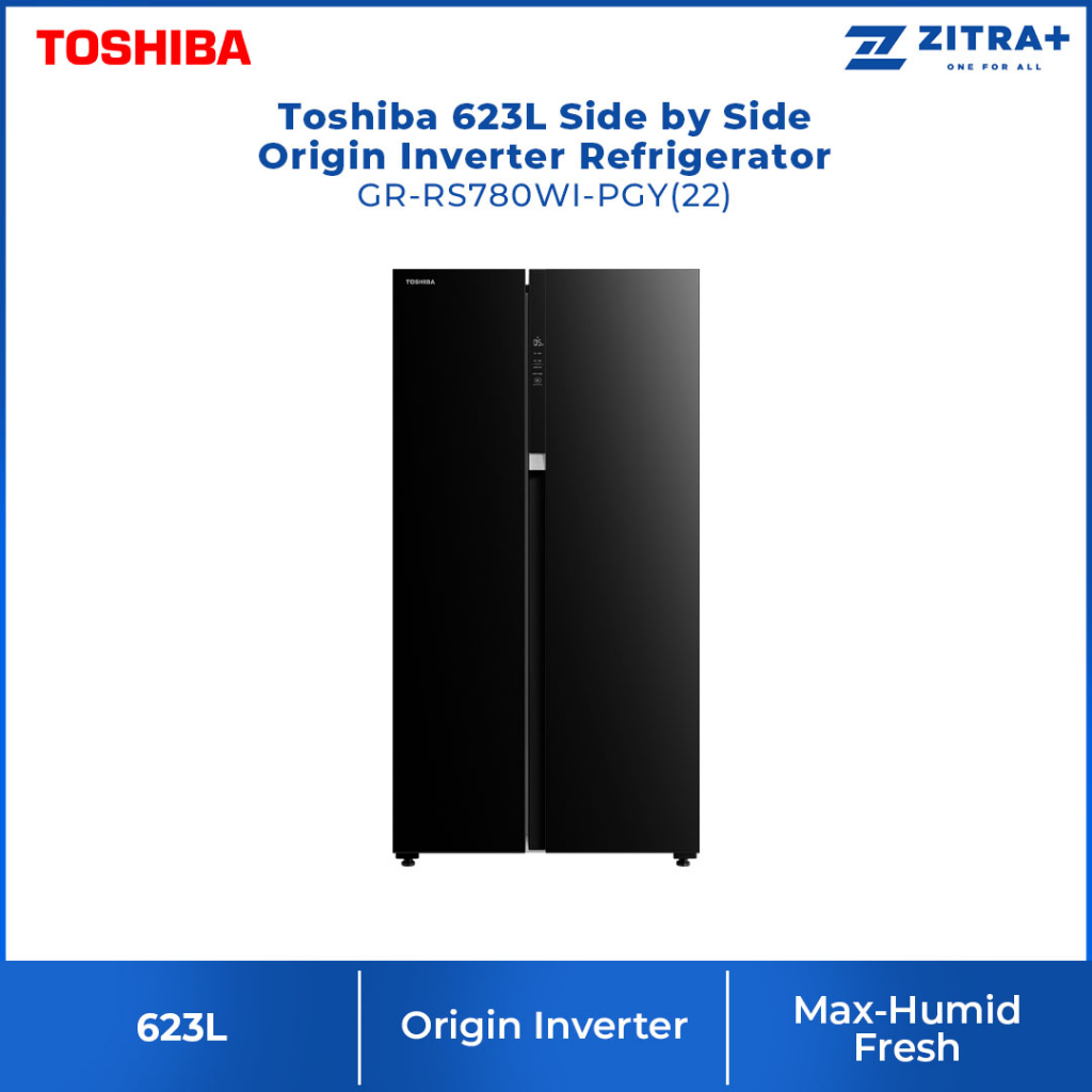 TOSHIBA 623L Side by Side Origin Inverter Refrigerator GR-RS780WI-PGY ...