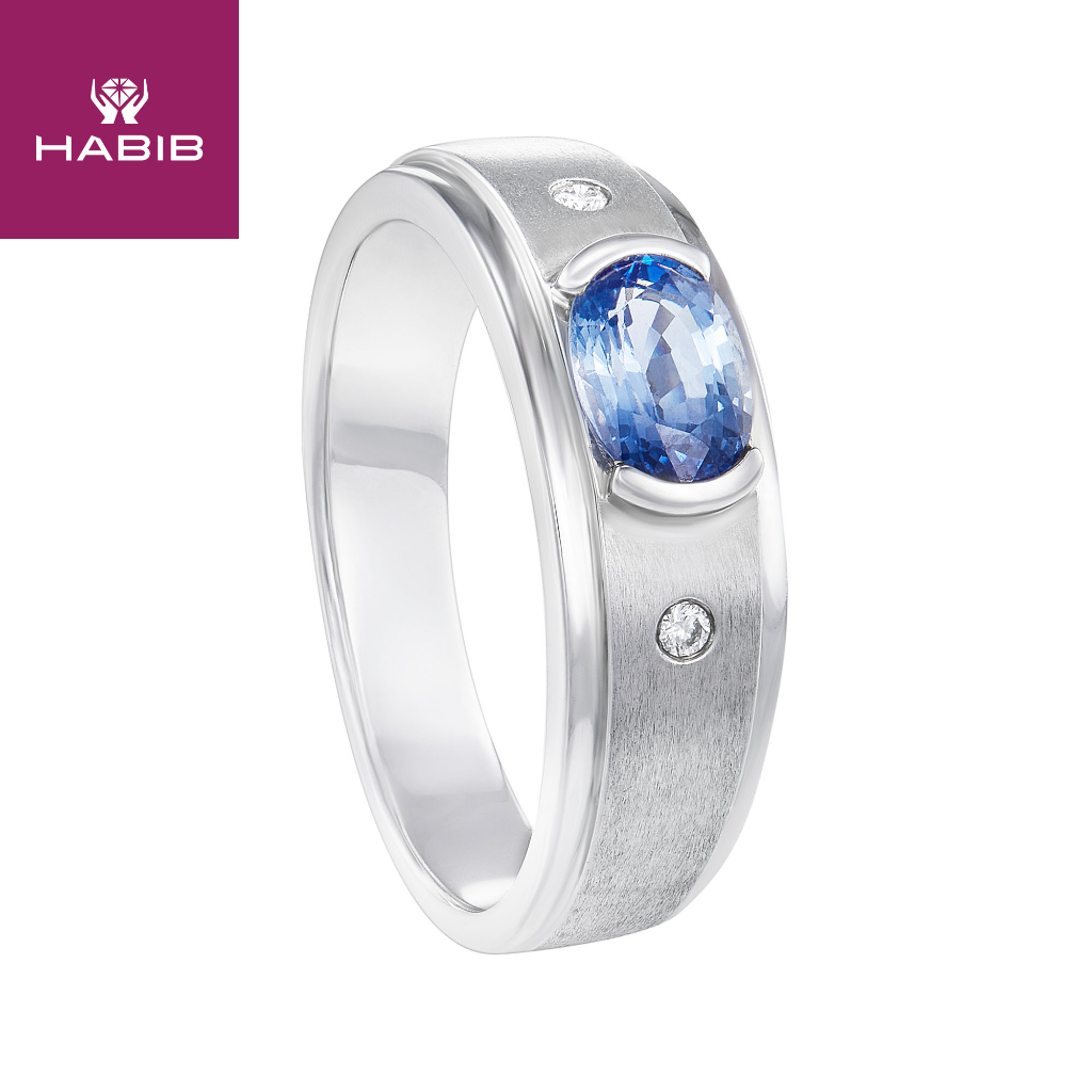 HABIB Richenza Sapphire Silver Palladium Men's Ring | Shopee Malaysia
