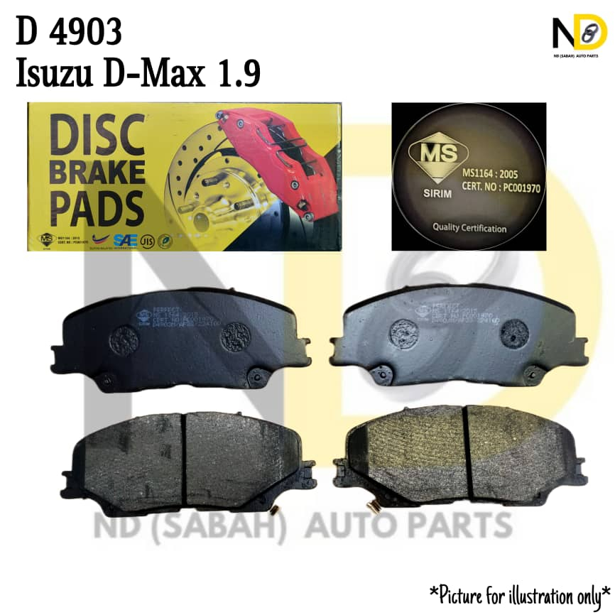 ISUZU D-MAX 1.9 2021'' D4903 FRONT BRAKE PAD | Shopee Malaysia