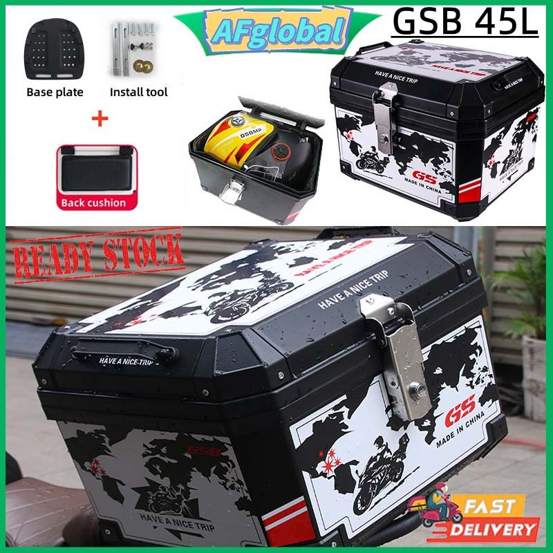 Top Box Motorcycle Box GSB Box Motor Lc135 Y15 45L PREMIUM ALUMINIUM ...