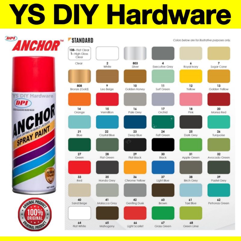 DPI ANCHOR Spray Paint Standard Automotive Motorcyle Spray Paint Cat ...