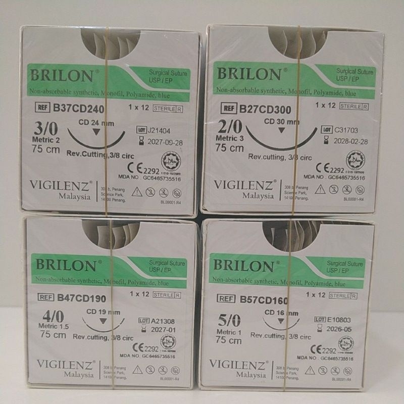 Vigilenz brilon surgical suture, Non-Absorbable suture, 12pcs/box ...