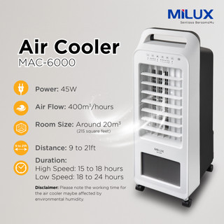 Midea Air Cooler With Remote Control (6L) Penyejuk Udara MAC-106A-BK ...
