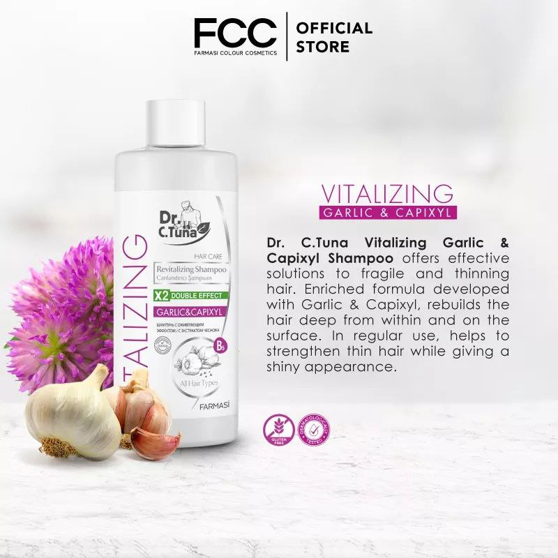 (LgC) FARMASi Dr. C. Tuna Vitalizing Garlic & Capixyl Shampoo | Shopee ...