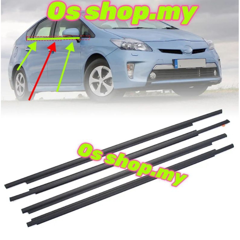 Toyota prius 1.8 2010 - 2015 Original Door Glass Moulding Lining Rubber ...