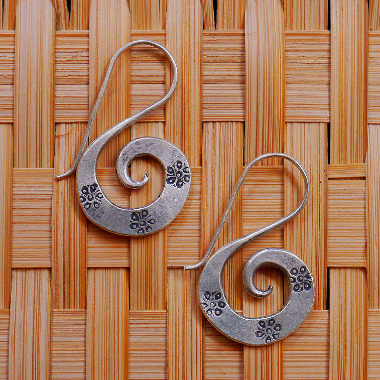 [8 G] Infinity "S" Shape Earrings Handmade Pure 925 Sterling Silver ...