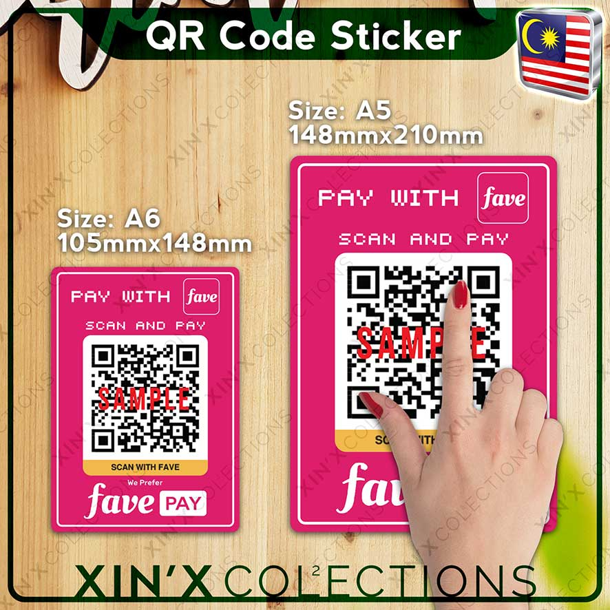 E WALLET QR CODE DUITNOW TOUCH N GO BOOST MAE FAVE GRAB PAY STICKER ...