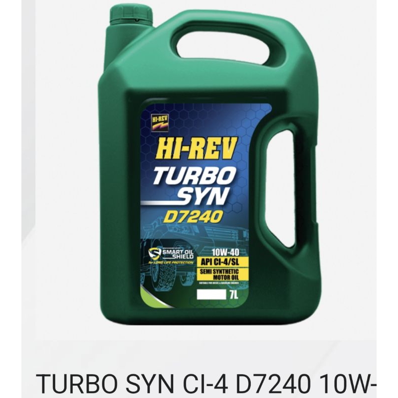 HI REV TURBO SYN ENJIN OIL MINYAK SELINDER DIESEL 7 LITER HILUX DEMAX ...