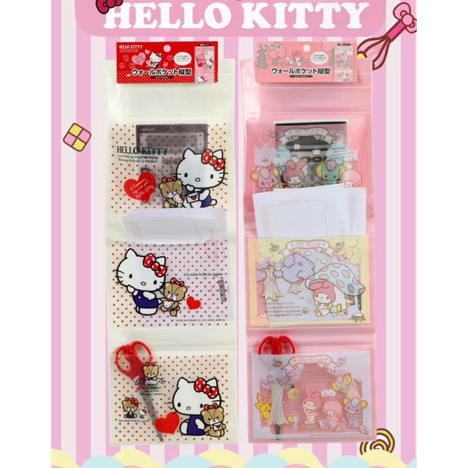 Hello Kitty 3Layer Organizer Pouch Wall Basket 20x59cm | Shopee Malaysia