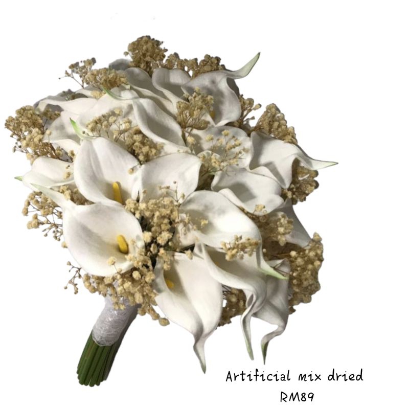 Artificial mix dried lily Bunga tangan pengantin tunang/Nikah | Shopee ...