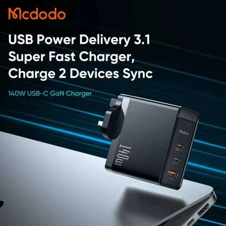 MCDODO CH-2901 140W GaN5 Pro Super Fast Charger / PD 3.0 + QC 4.0 22.5W ...