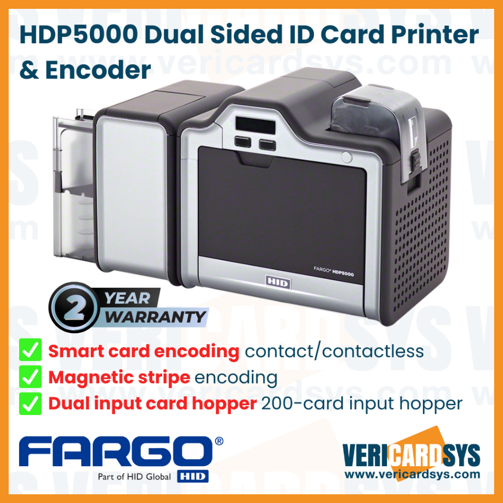 FARGO HDP5000 ID Card Printer & Encoder - Dual Sided PVC Card Printing ...