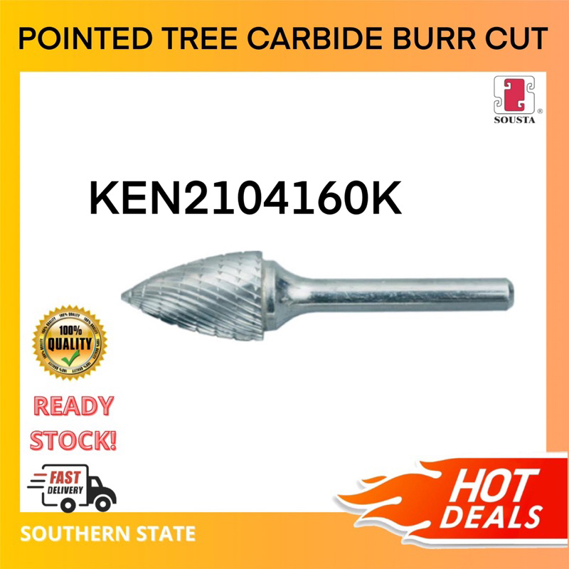 KENNEDY / 6x12mm POINTED TREE CARBIDE BURR CUT 9 KEN2104160K | Shopee ...