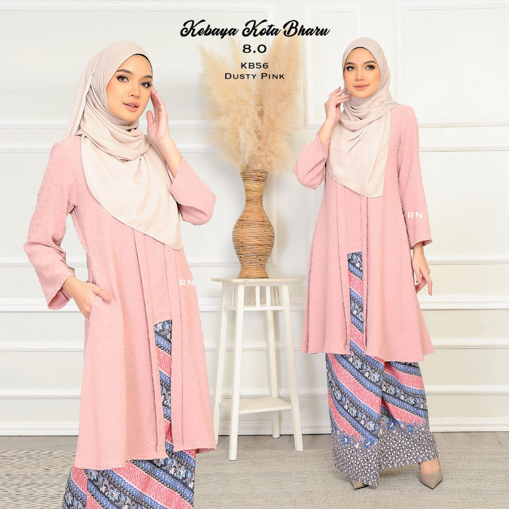 Kebaya Kota Bharu 8.0 Baju Kebaya Moden Muslimah Longgar Labuh ...