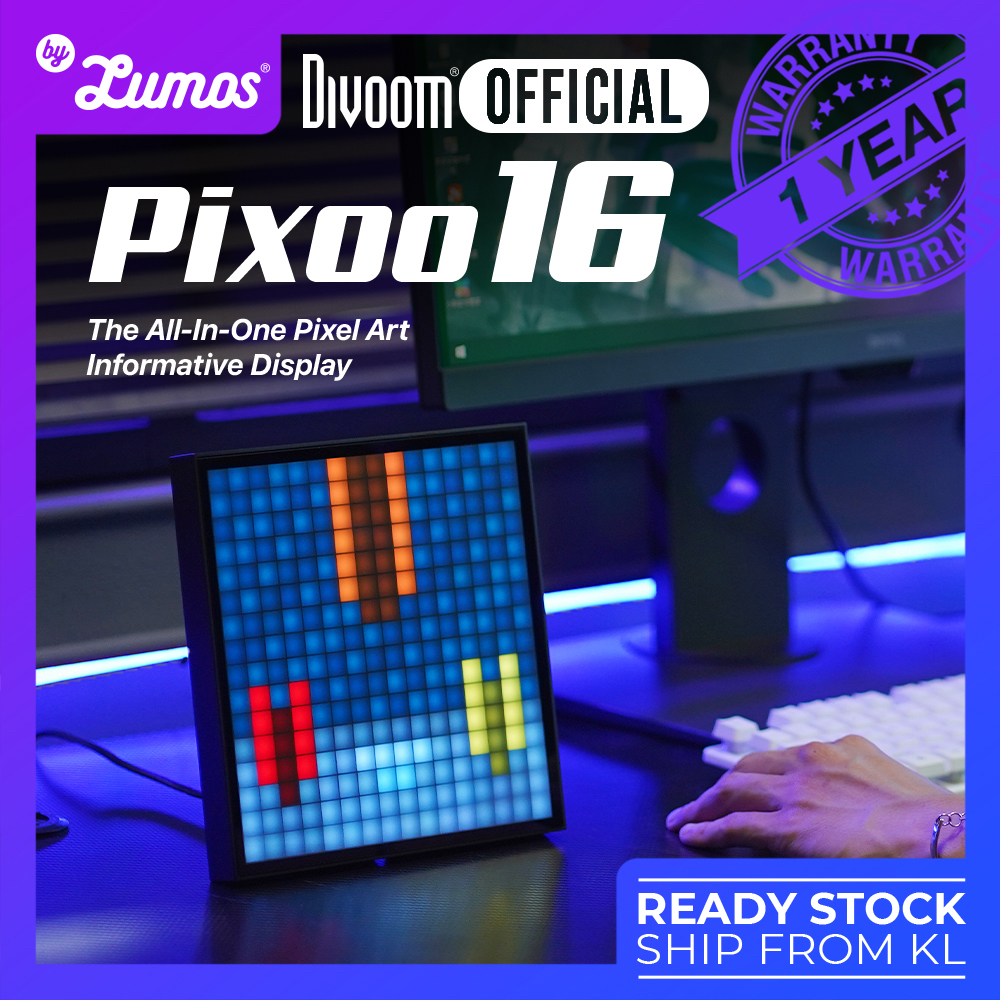 [READY STOCK] Divoom Pixoo-16 DIY Pixel Art Creation Slide & draw 16x16 ...