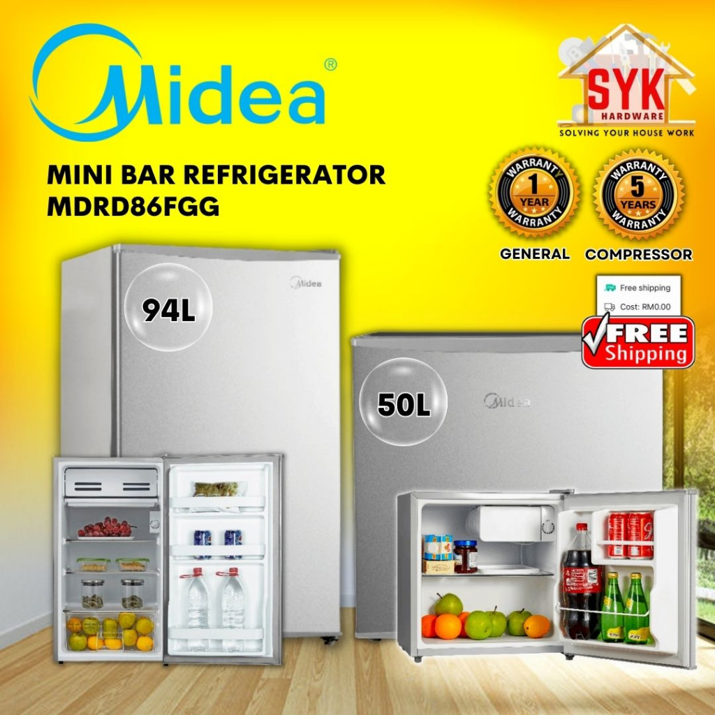 SYK Midea Mini Bar Fridge MDRD86FGG MDRD142FGD Small Refrigerator Small ...