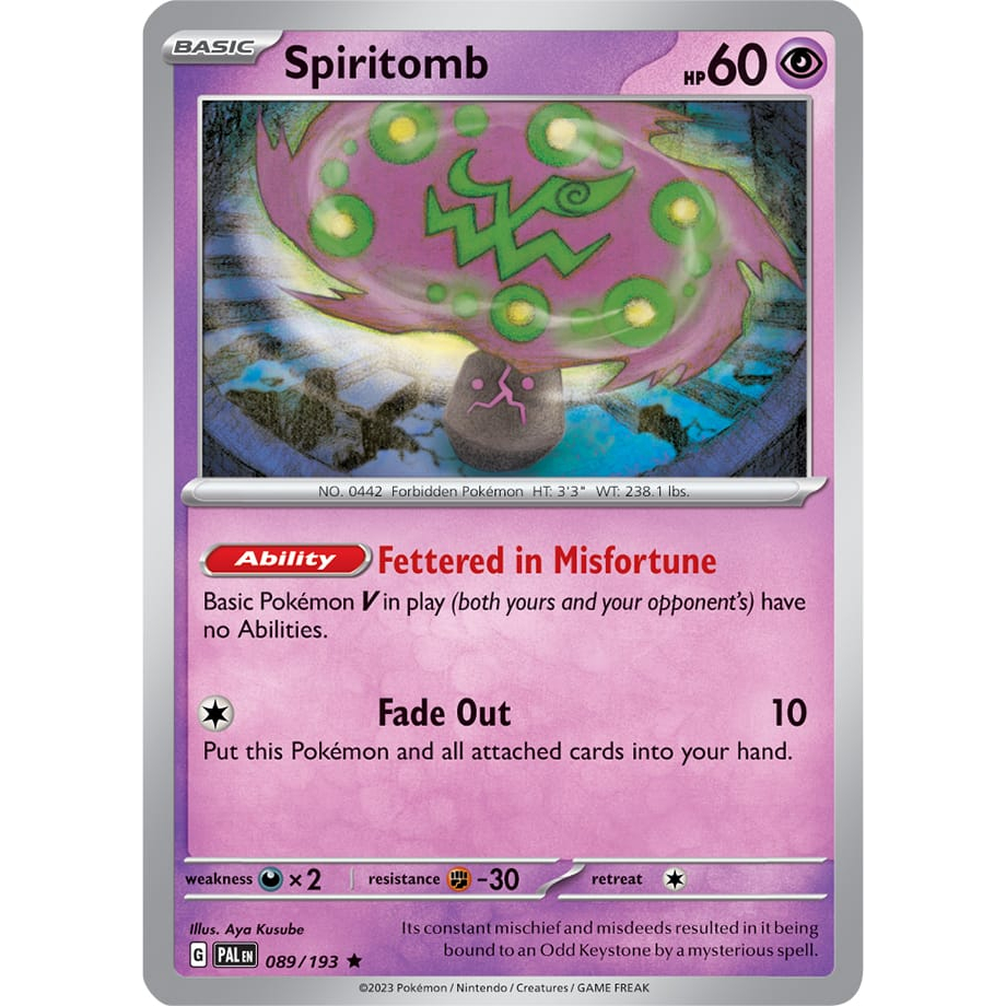 Pokemon TCG SV02 Paldea Evolved 089/193 Spiritomb Rare | Shopee Malaysia