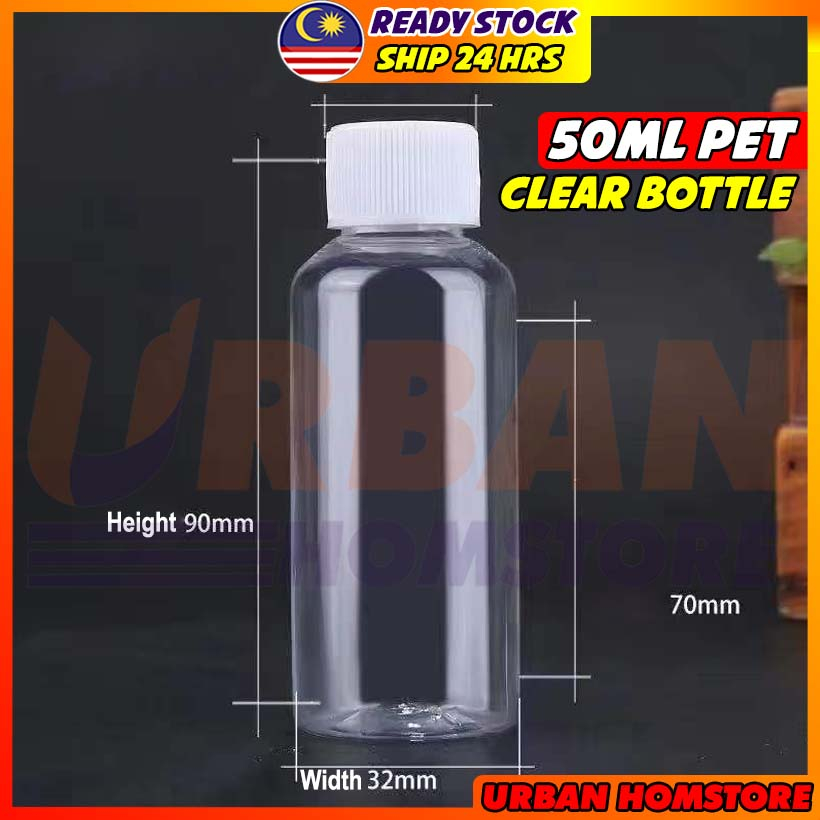 Pet Plastic bottle container Botol 50ml 100ml Sample bottle Wide mouth ...