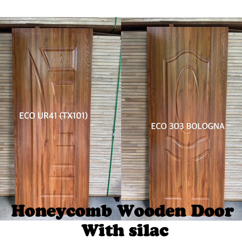 Honeycomb WOODEN DOOR with Silac / PINTU KAYU WHITE PRIME DOOR OVAL ...
