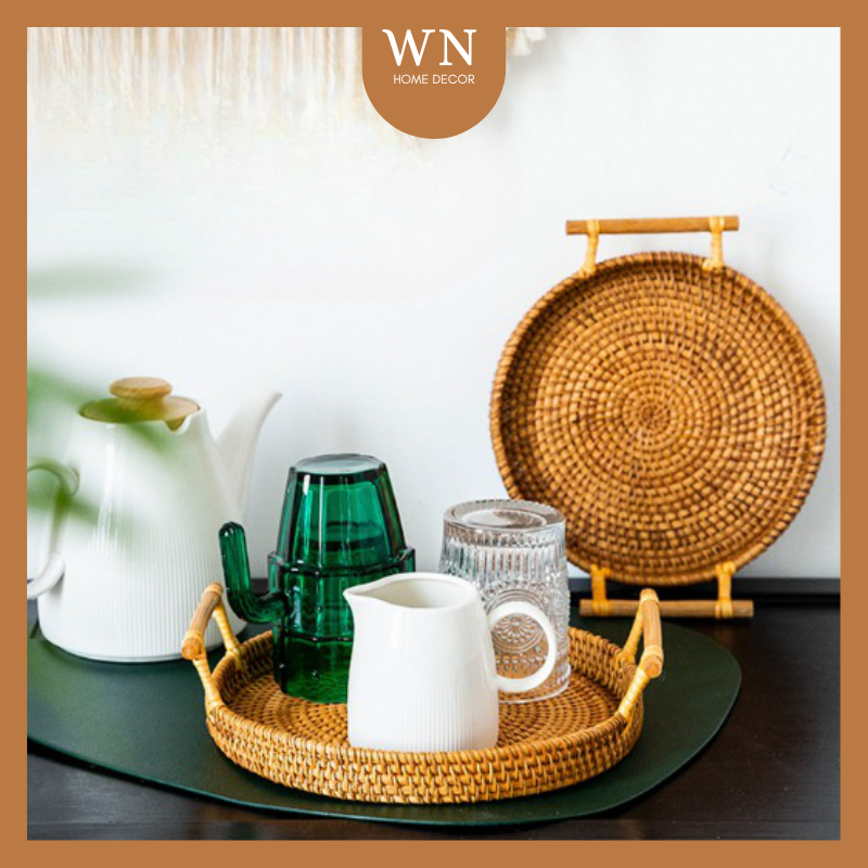 Vietnamese Rattan Storage Basket Bread Fruit Snacks Portable Picnic ...