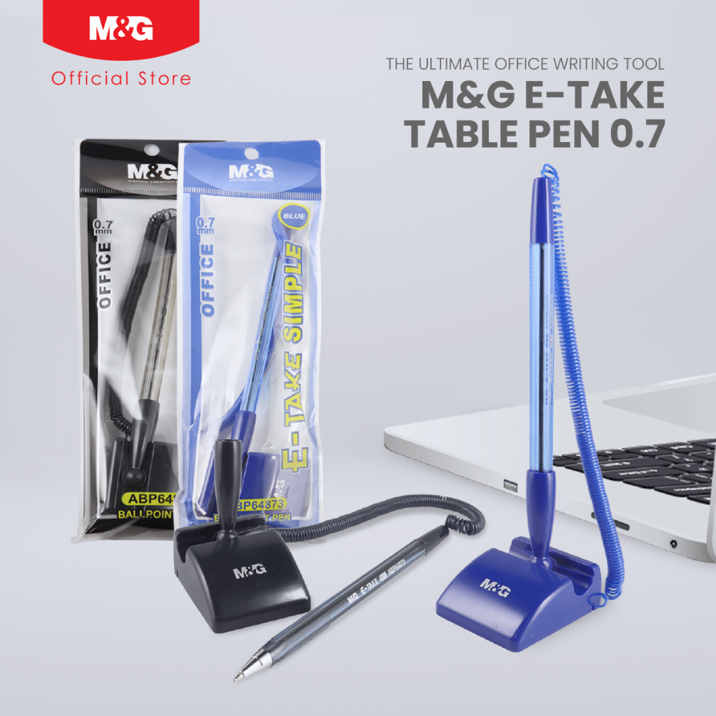 M&G E-TAKE Table Pen 0.7mm - 2 Colors, Ball Point Pen, Convenient Pen ...