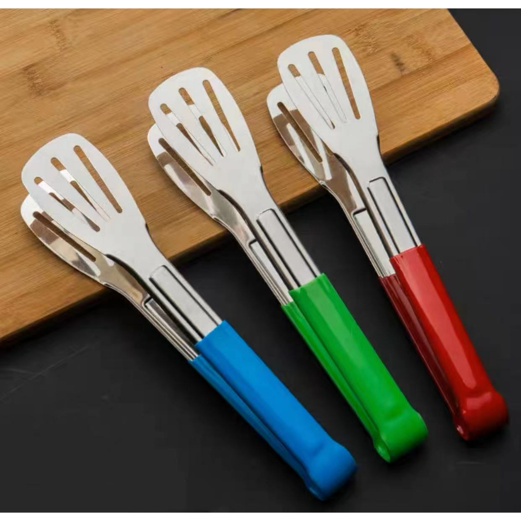 10" FOOD TONG BARBEQUE GRILL FRYING FOOD TONG DESSERT CAKE BREAD TONG ...