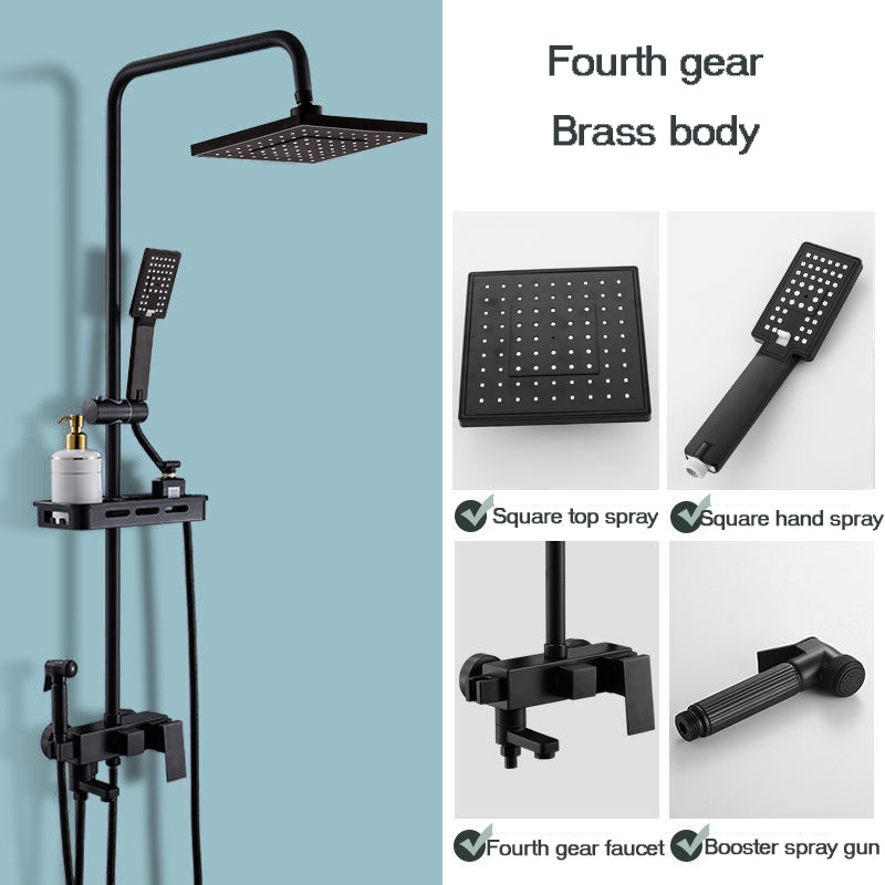 Stainless Black Series Rain Shower Set with faucet Bathroom Home ...