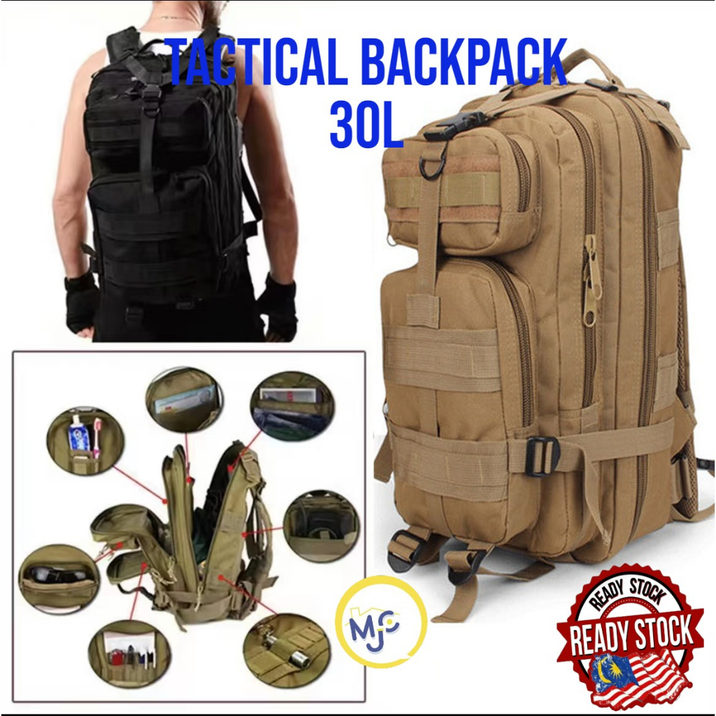30L Military 3P Attack Tactical Backpack Hiking Army Large Capacity ...