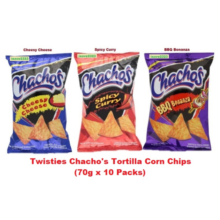 Twisties Chacho's Tortilla Corn Chips (70g x 10 Packs) - Cheesy Cheese ...