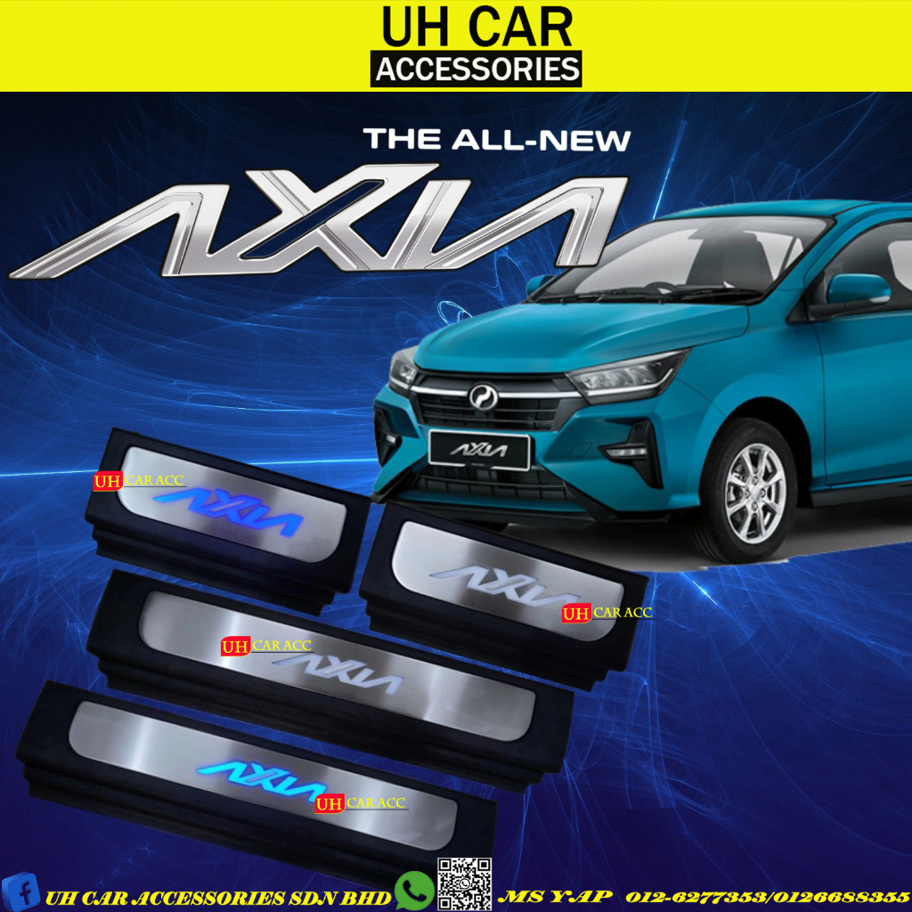 PERODUA AXIA 2023 2024 ABS OEM LED SIDE SILL PLATE DOOR SIDE STEP ...