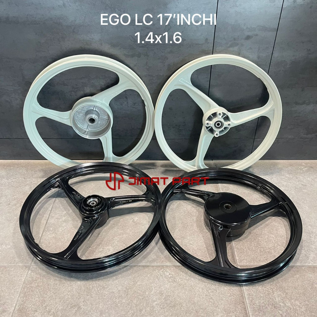17" SPORT RIM 3 BATANG EGO LC FULL CHOP ENKEI BLACK WHITE 3 KAKI EGO ...