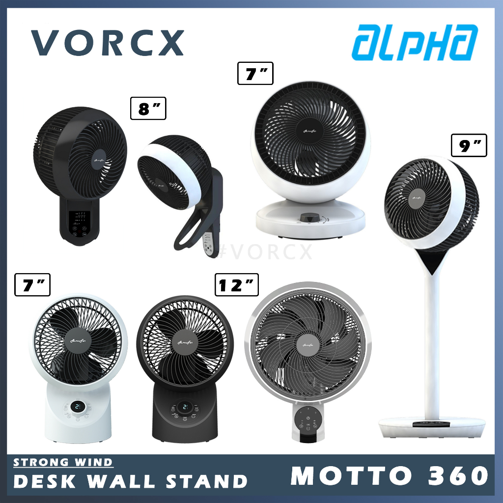 Alpha Motto Desk Wall Stand Fan with Strong Wind 60 360 | Shopee Malaysia